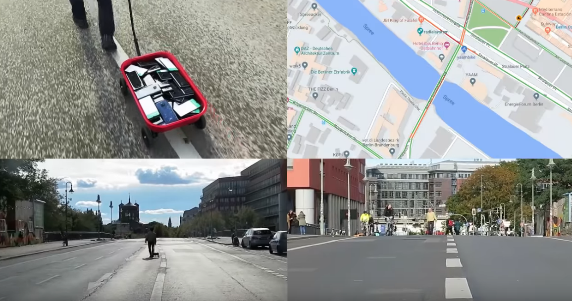 Man creates virtual traffic jams with just 99 smartphones and a wagon