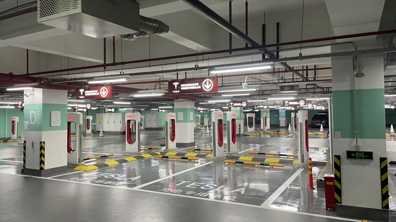The world's largest Tesla Supercharger station opens in Shanghai