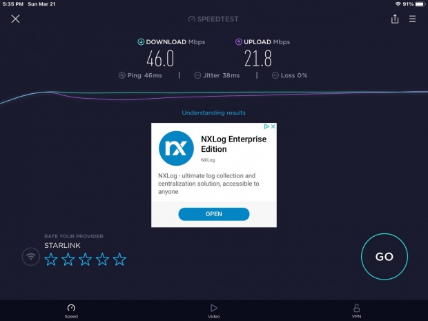 SpaceX's new Starlink internet download speeds breach 200Mbps