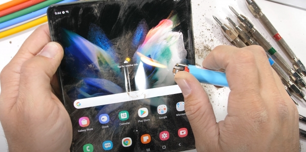 Samsung's new Galaxy Z Fold 3 smartphone gets cut, burned, tortured