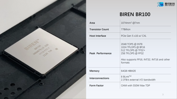 China's most powerful GPU: Biren BR100 keeps up with AMD and NVIDIA China's most powerful GPU: Biren BR100 keeps up with AMD and NVIDIA