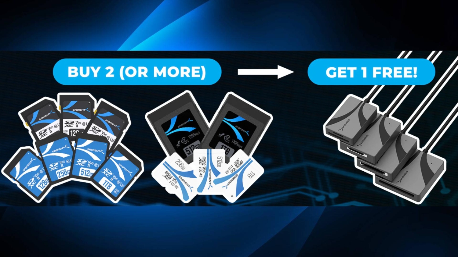 Sabrent has a great new deal, buy two memory cards get a free card reader