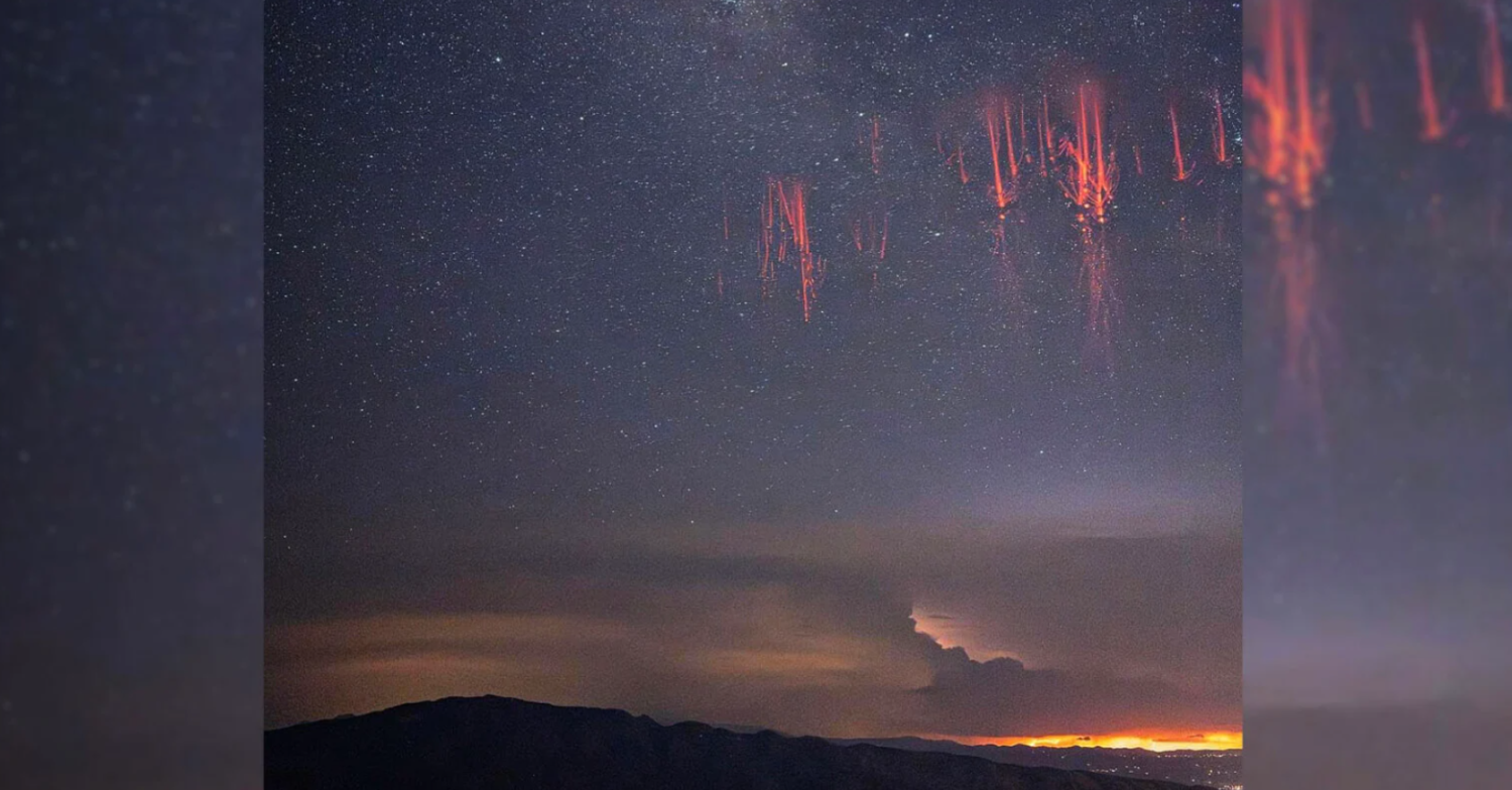 Rare red sprites photographed in night sky above Arizona