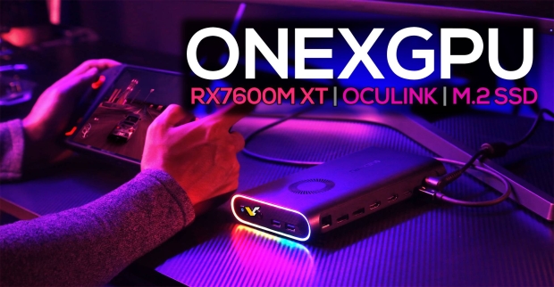 OneXGPU external GPU specs: Radeon RX 7600M XT 120W, OCulink, USB4, M.2 ...