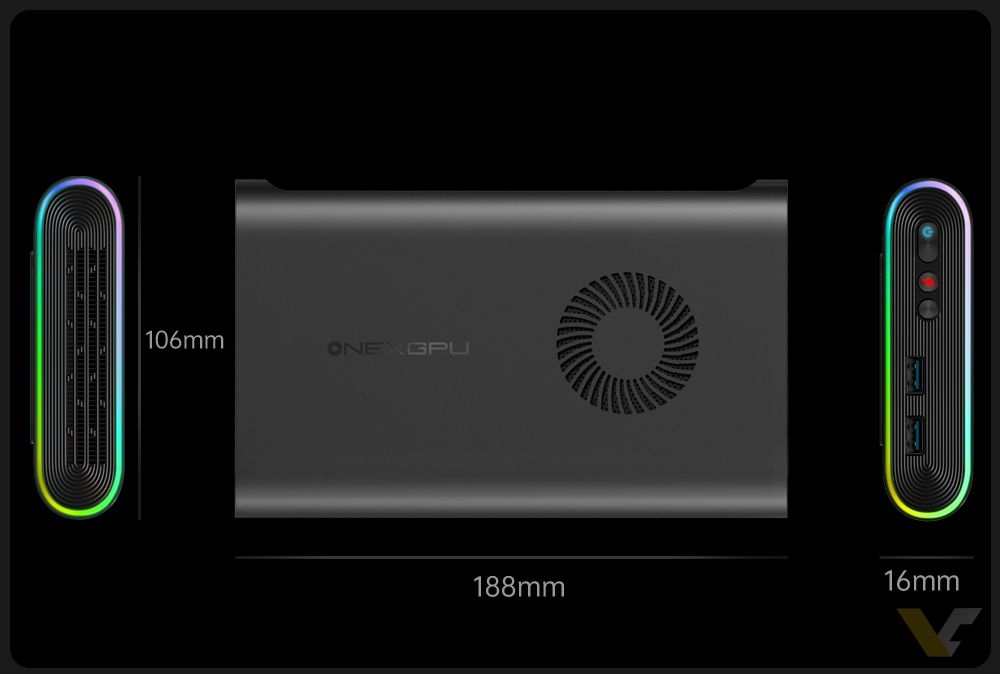 OneXGPU external GPU specs: Radeon RX 7600M XT 120W, OCulink, USB4, M.2 ...