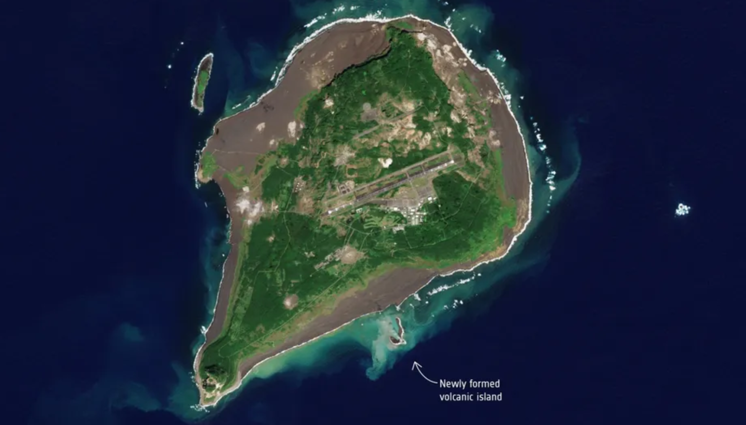 Satellite captures the birth of a new island forged in volcanic fire