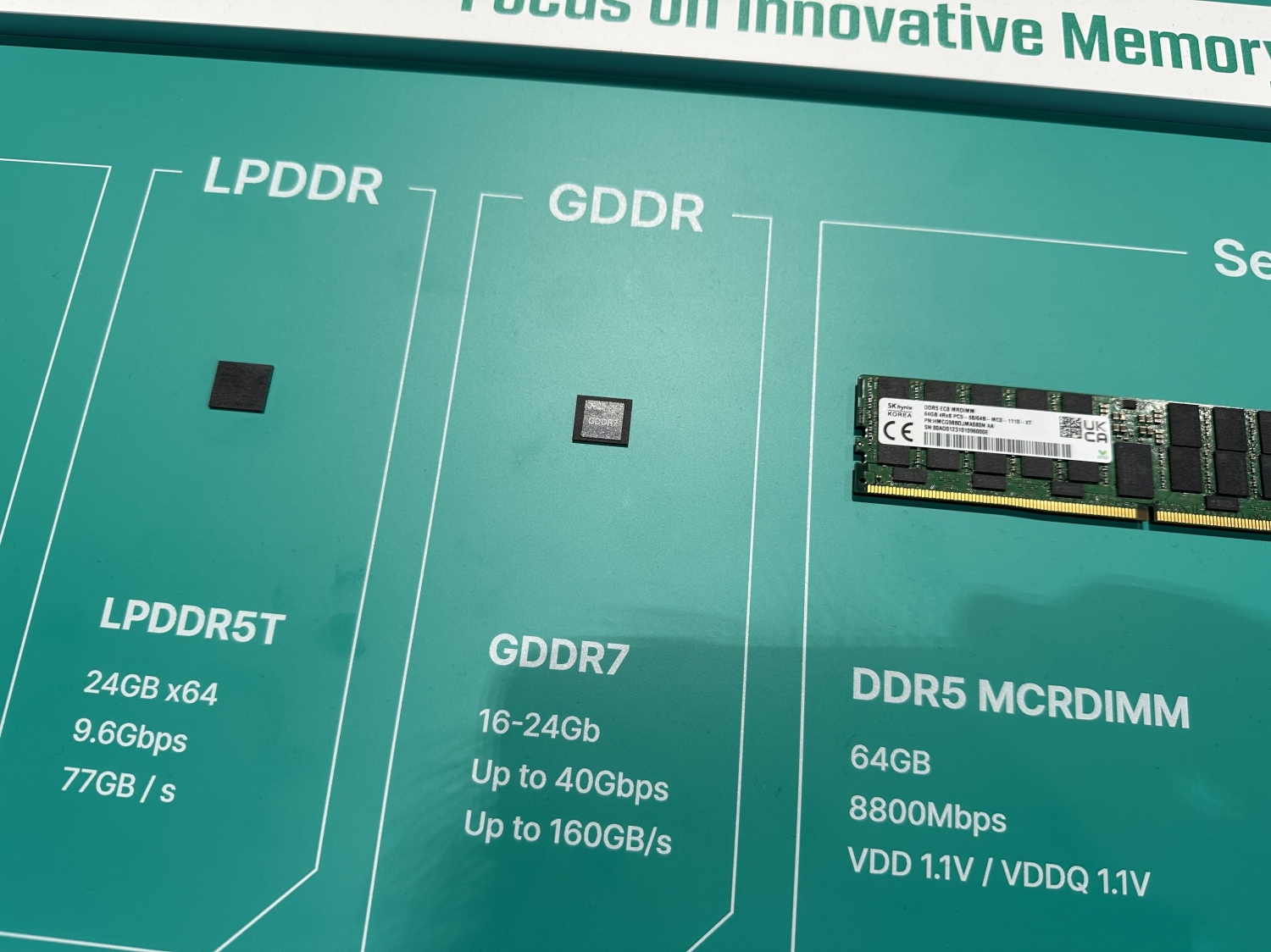 SK hynix GDDR7 memory spotted at NVIDIA GTC 2024: 16-24Gb, up to 40Gbps, up to 160GB/sec