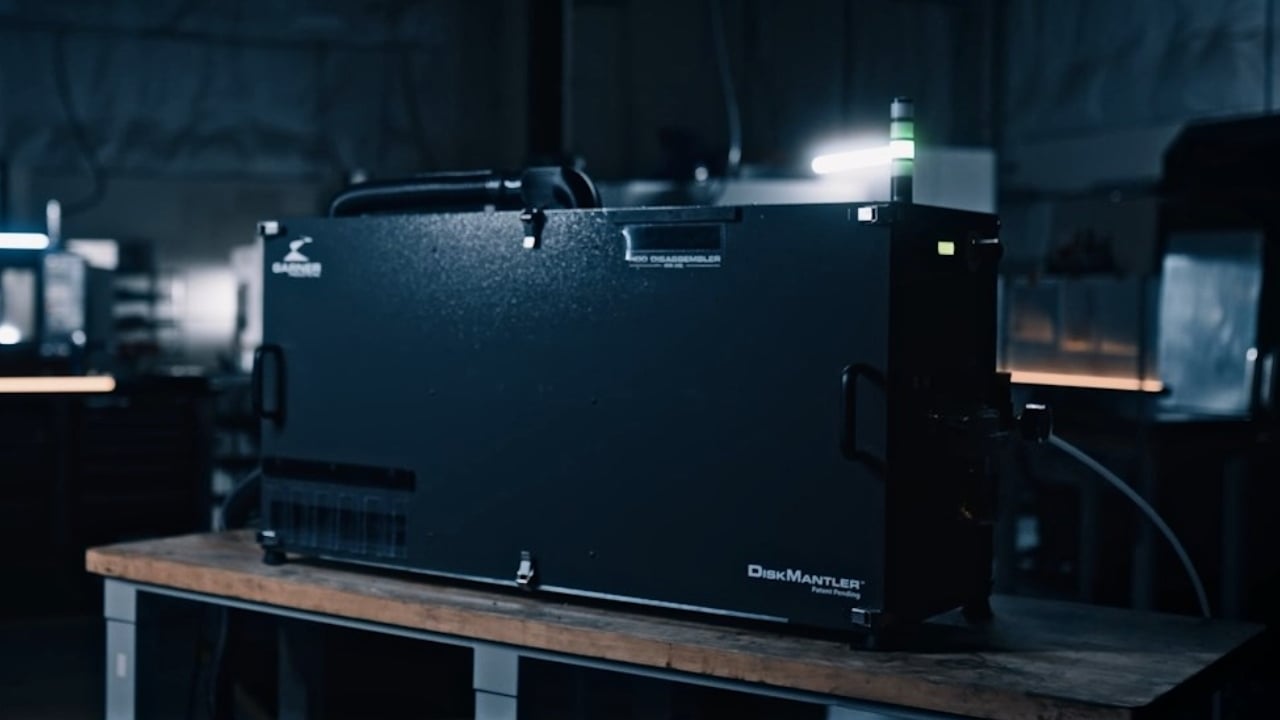 The DiskMantler destroys and disassembles hard drives in seconds by ...