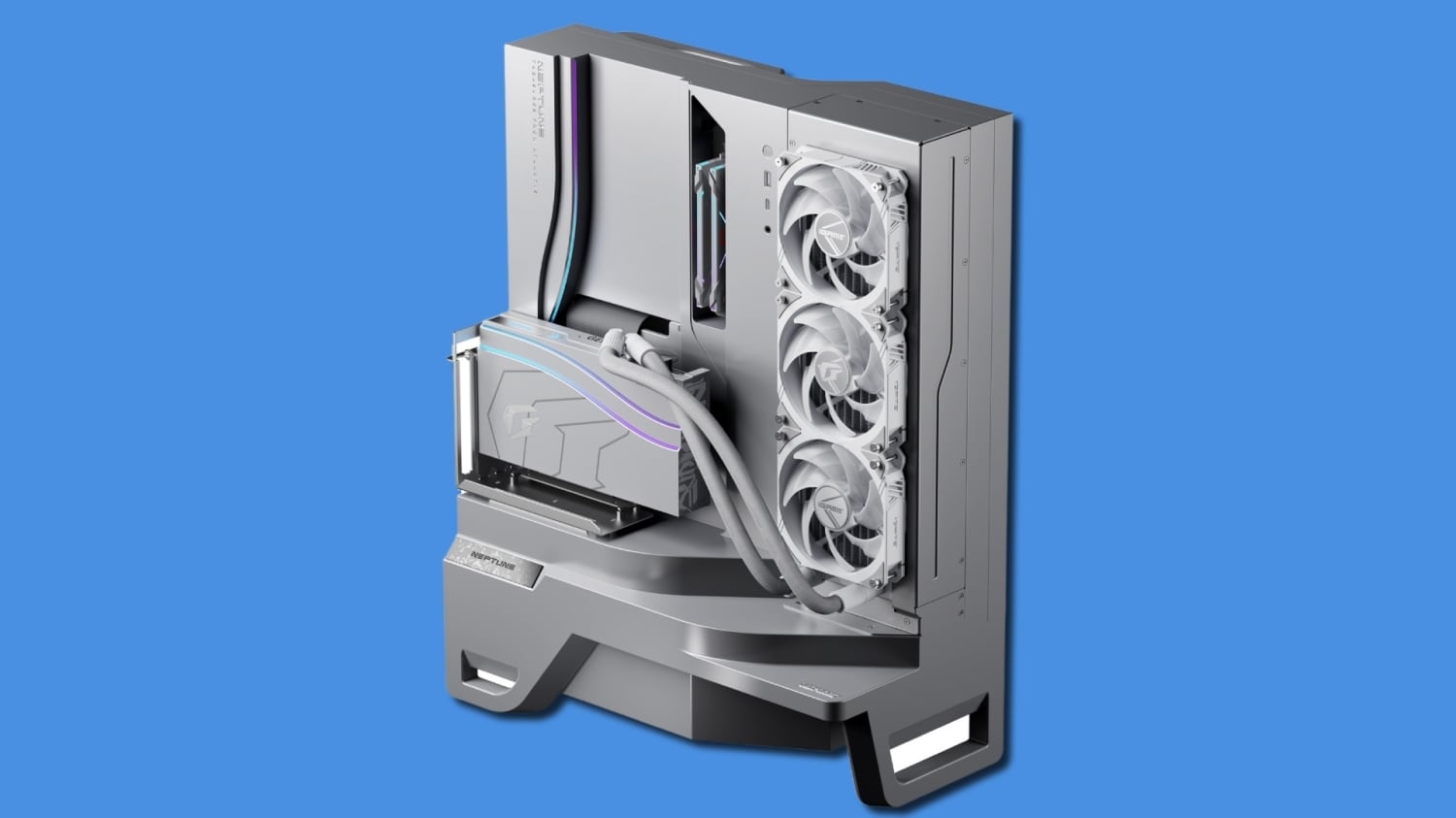 Coloful's all-in-one Neptune Series PC features an open case with a ...