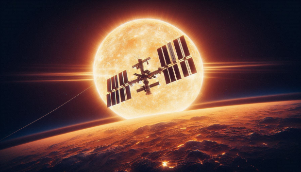 ISS captured passing in front of the Sun in an astonishingly epic video