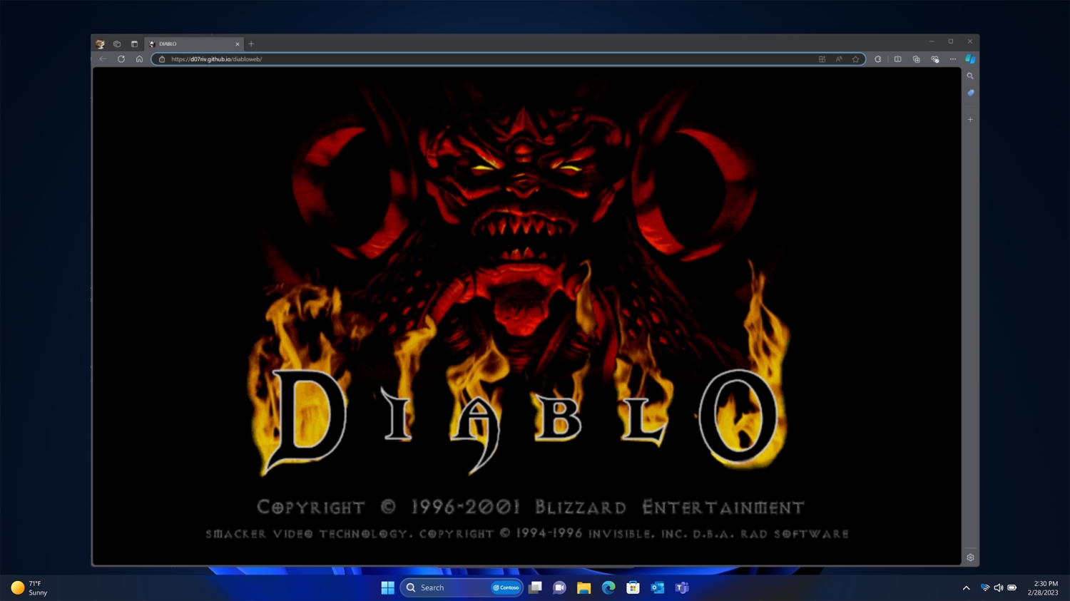 You can now play the original Diablo in a browser window, so say ...