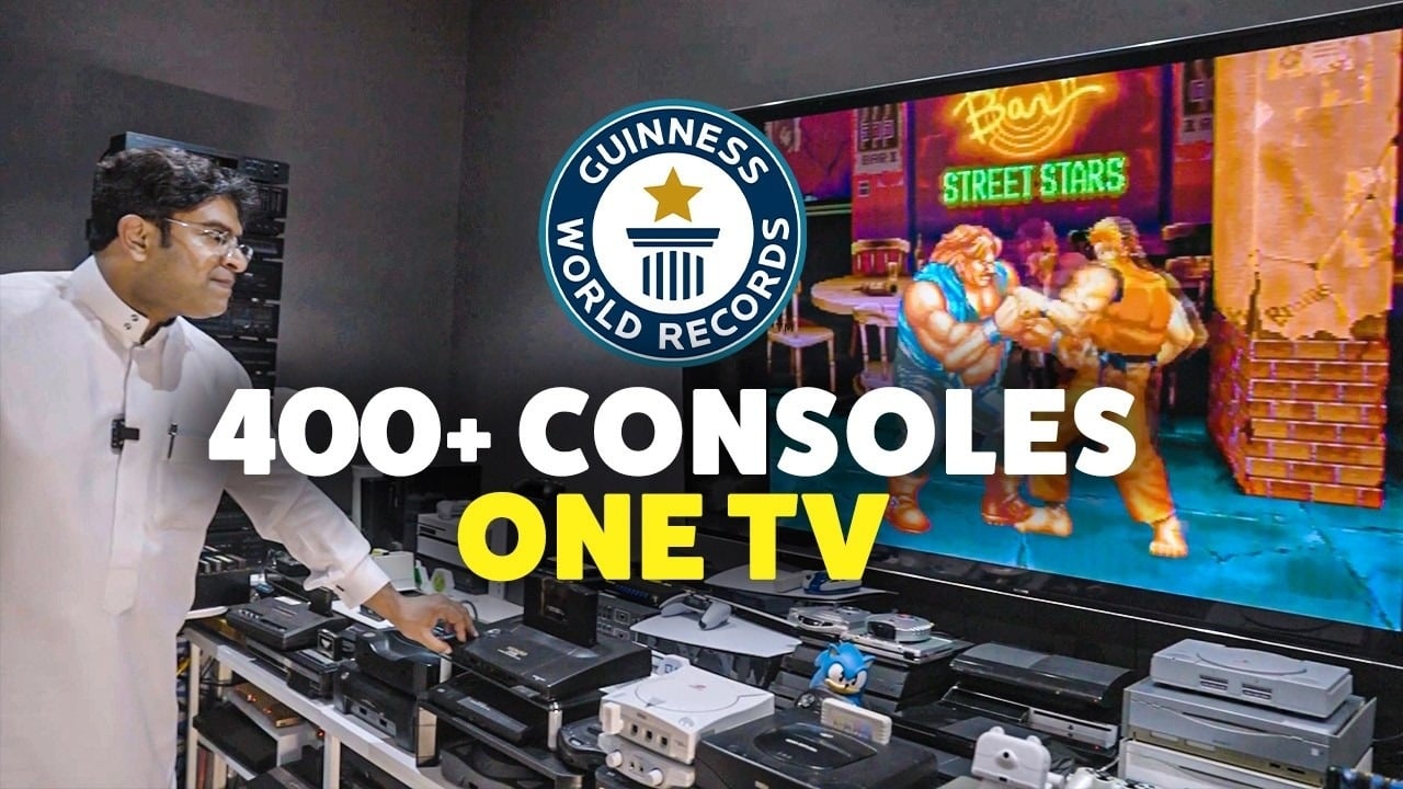 This gamer has 444 gaming consoles hooked up to a single TV, awarded a ...